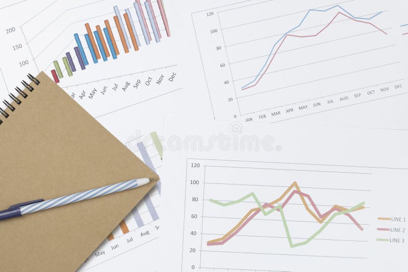 Graph Chart and Notebook with Pen - Business Concept Stock Image ...