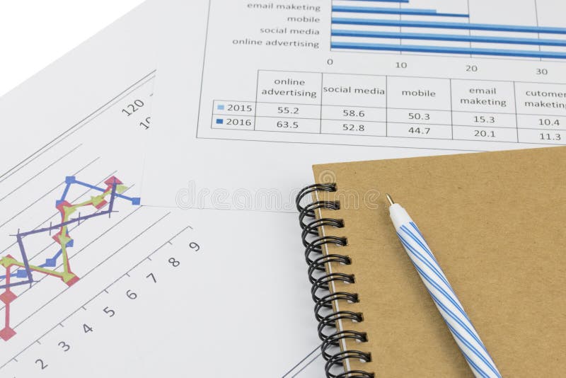 Graph Chart and Notebook with Pen - Business Concept Stock Photo ...