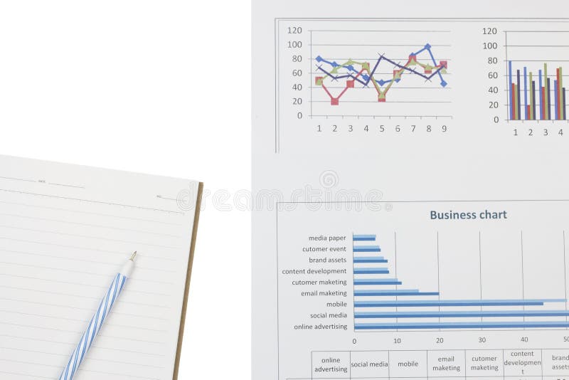 Graph Chart and Notebook with Pen - Business Concept Stock Photo ...