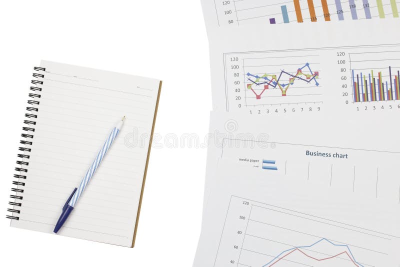 Graph Chart and Notebook with Pen - Business Concept Stock Image ...