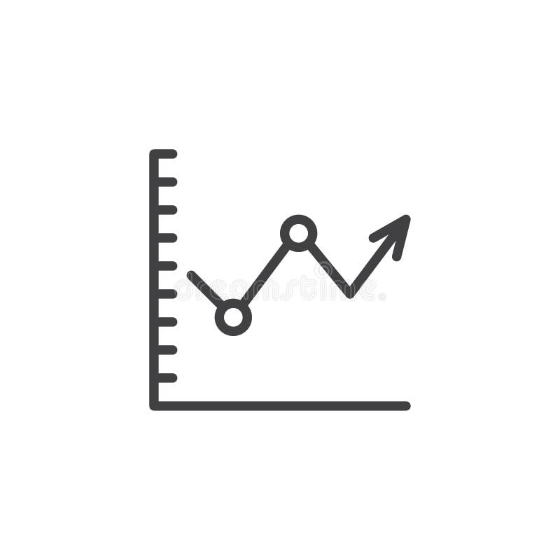 Graph chart outline icon stock vector. Illustration of financial ...