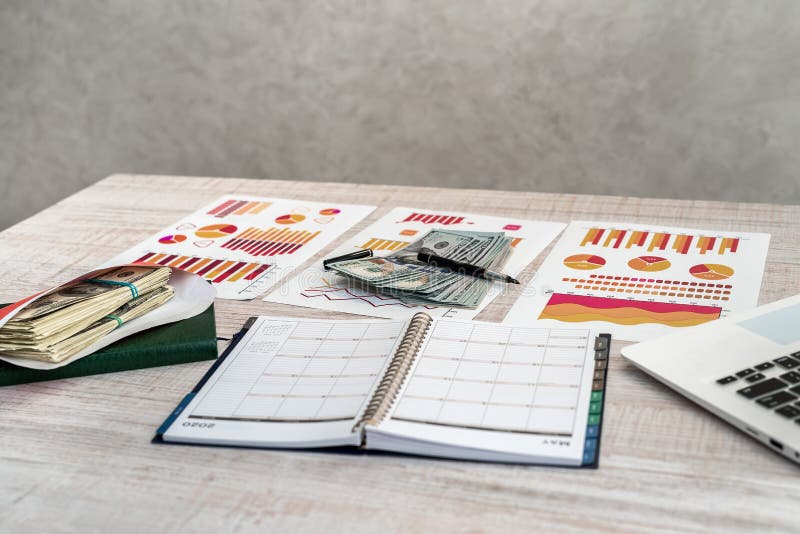 Graph or Chart Paper Us Money on Table Stock Photo - Image of forex ...