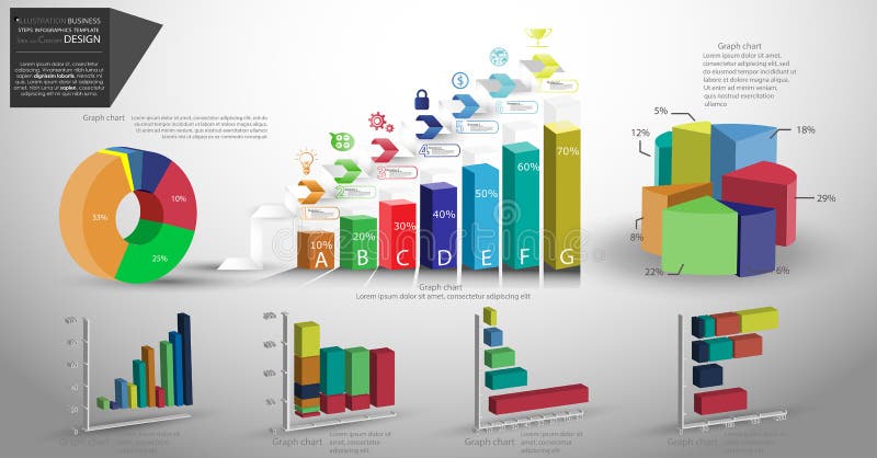 Graph Chart Percent - Illustration Modern Business Steps Infographics ...