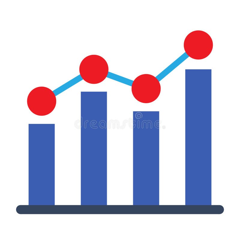 Graph chart vector icon stock illustration. Illustration of growth ...