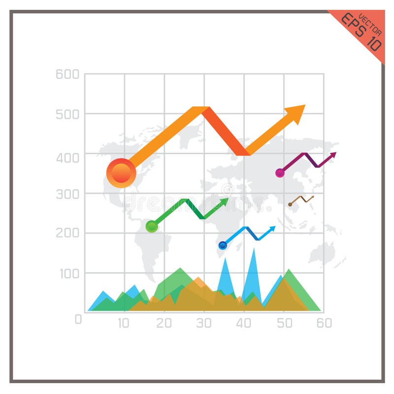 Graph Chart Vector Set Percent Business Top Map World Stock Vector ...