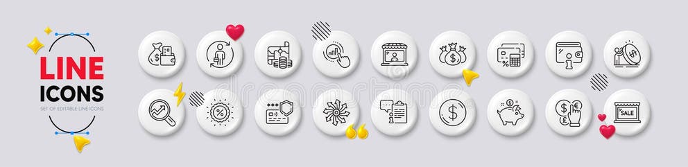 Graph Chart, Wallet and Versatile Line Icons. for Web App, Printing ...