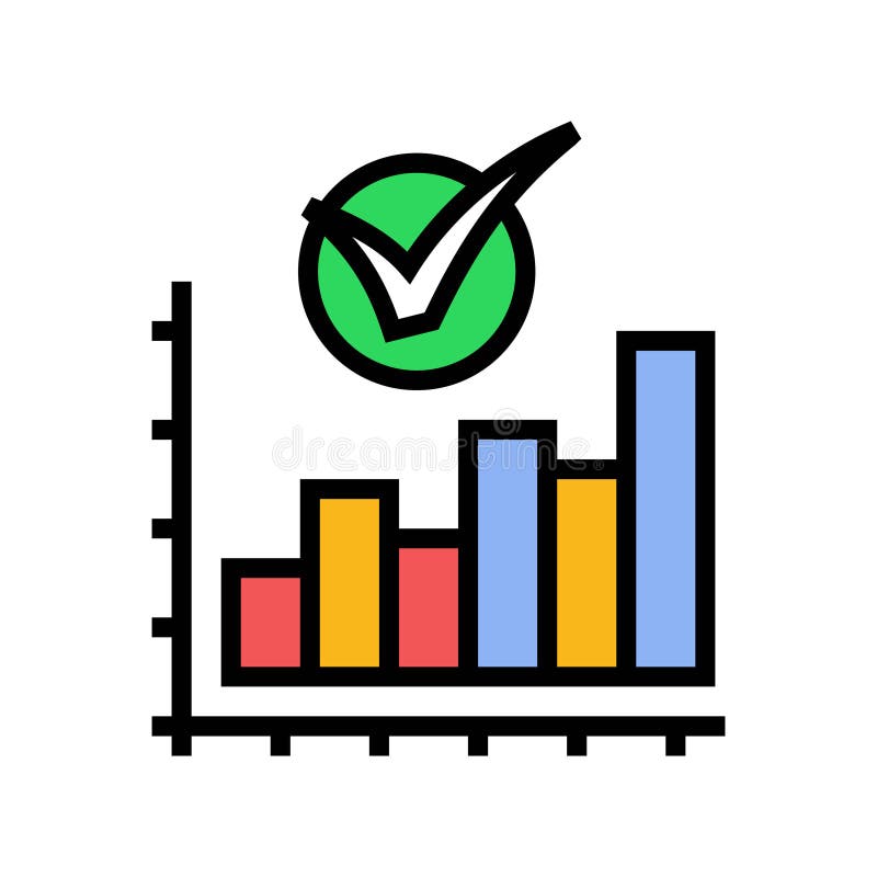 Graph Check Mark Color Icon Vector Illustration Stock Vector ...