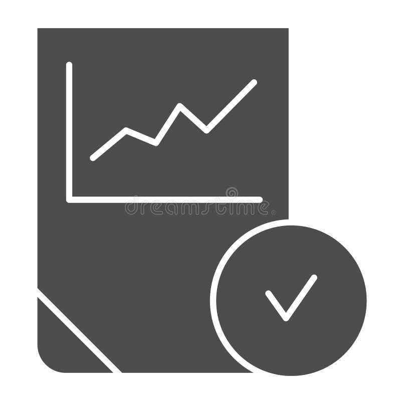 Graph With Check Solid Icon. Chart With Tick Vector Illustration ...