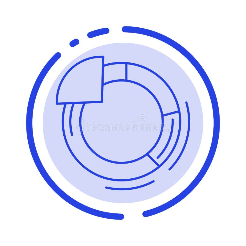 Graph, Circle, Pie, Chart Blue Dotted Line Line Icon Stock Vector ...