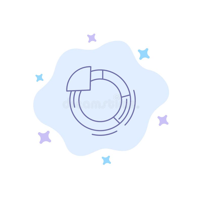 Graph, Circle, Pie, Chart Blue Icon on Abstract Cloud Background Stock ...