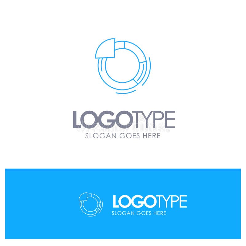 Graph, Circle, Pie, Chart Blue OutLine Logo with Place for Tagline ...