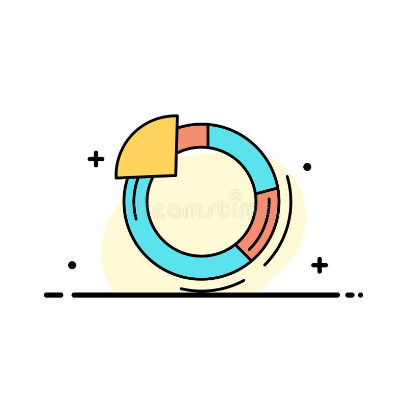 Graph, Circle, Pie, Chart Business Flat Line Filled Icon Vector Banner ...