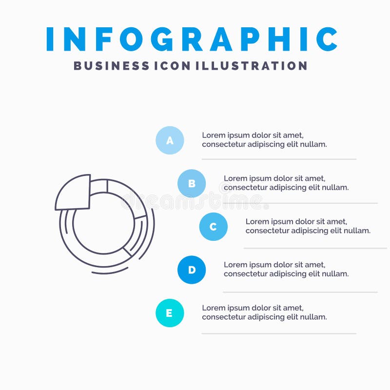 Graph, Circle, Pie, Chart Line Icon with 5 Steps Presentation ...
