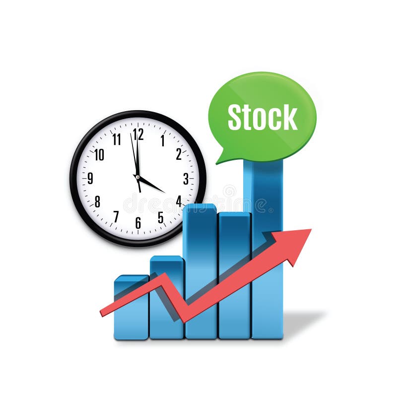 Graph with Clock. Vector Illustration Decorative Design Stock Vector ...