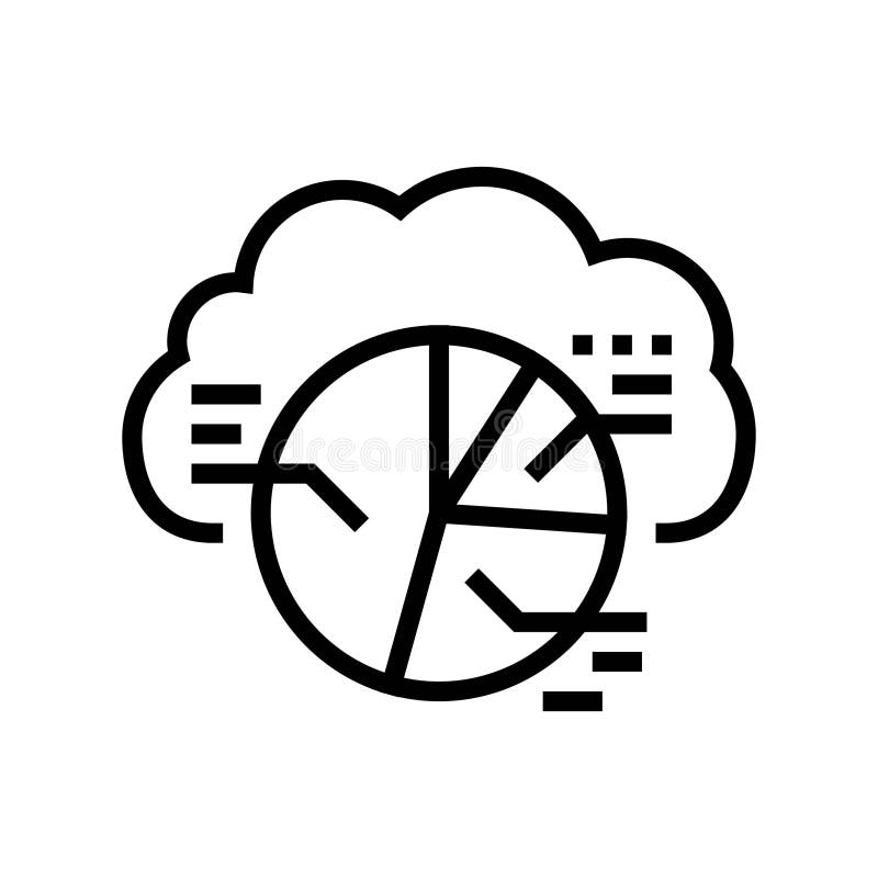 Graph Cloud Computing Line Icon Vector Illustration Stock Illustration ...