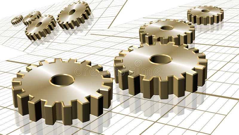 Graph and cogs stock illustration. Illustration of white - 27900471