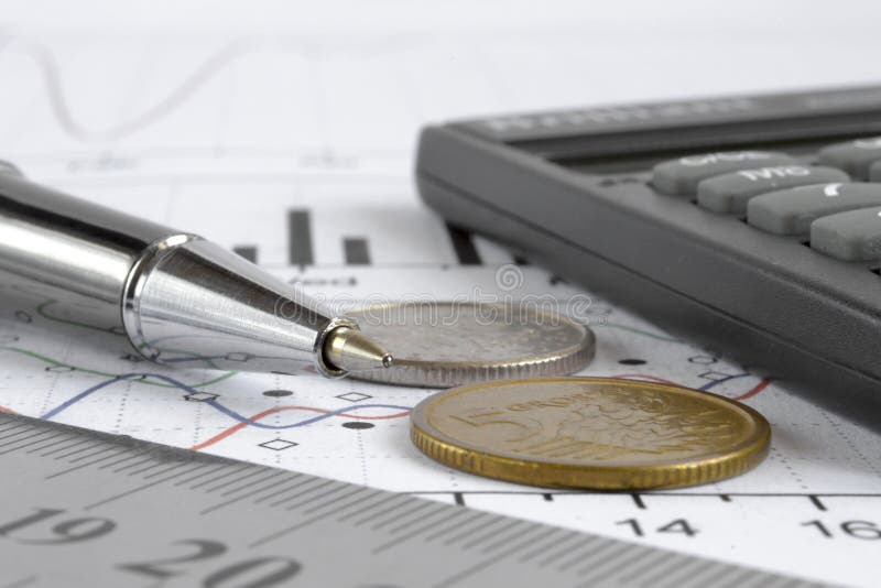 Graph and coins stock photo. Image of commerce, data - 167945726