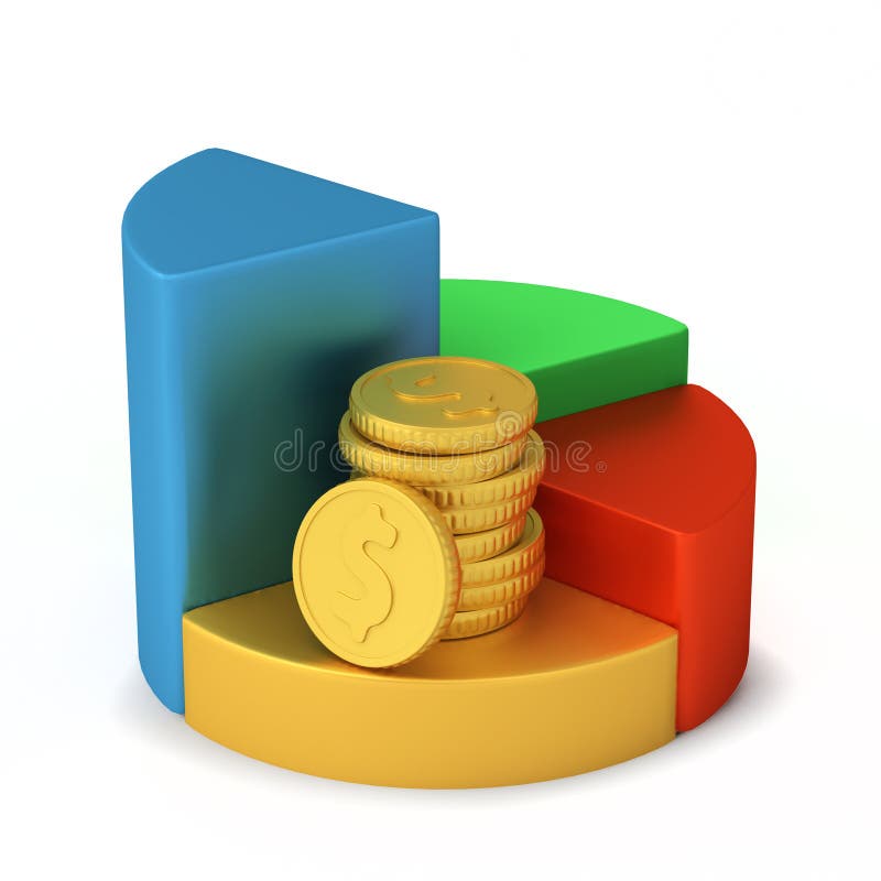 Graph and coins stock illustration. Illustration of cash - 38309284