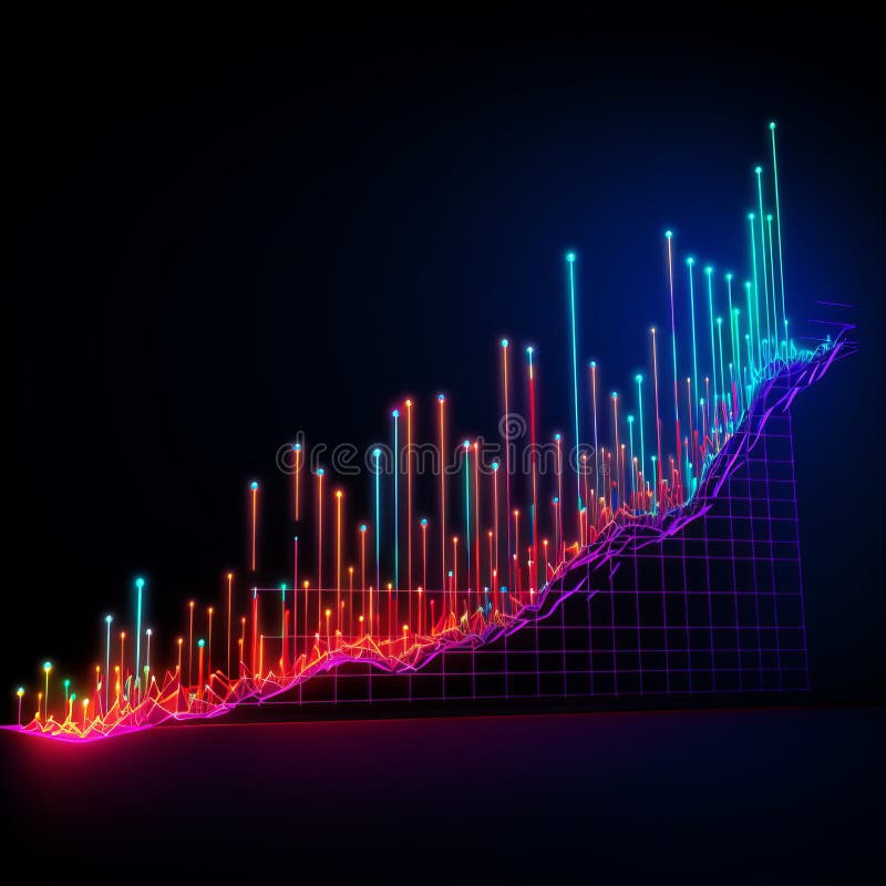 Colorful Futuristic Vector Graph for Data Visualization Stock ...