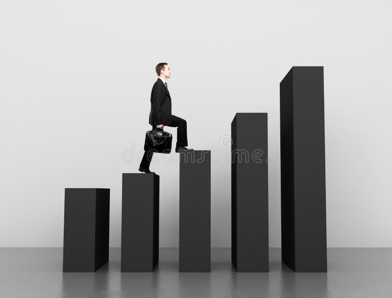 Man climbing a column stock photo. Image of showing, businessman - 34022546