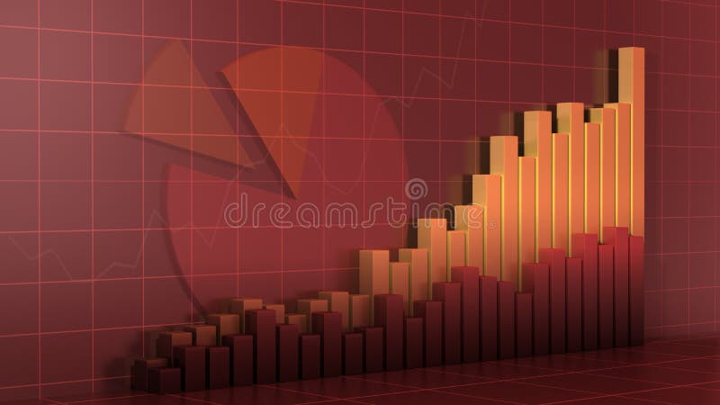 Graph Comparison and Pie Chart on Square Grid Stock Illustration ...