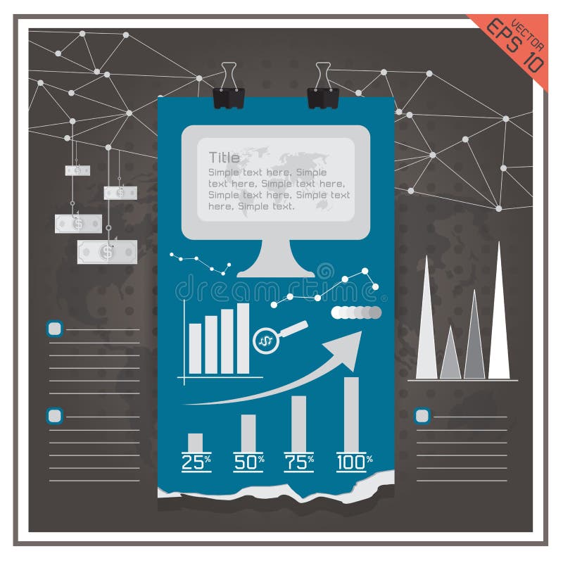 Graph in Computer Monitor, Chart Analytics on Screen Icon Vector Stock ...