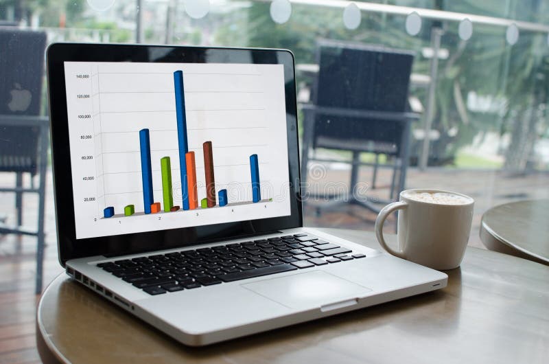 Graph and computer laptop stock image. Image of internet - 122872363