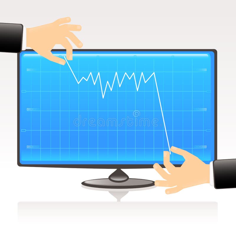 Graph on computer screen stock vector. Illustration of sales - 5960839