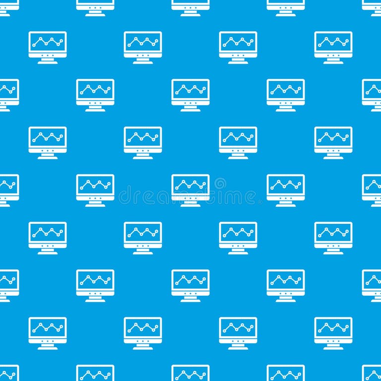 Graph in Computer Screen Pattern Seamless Blue Stock Vector ...