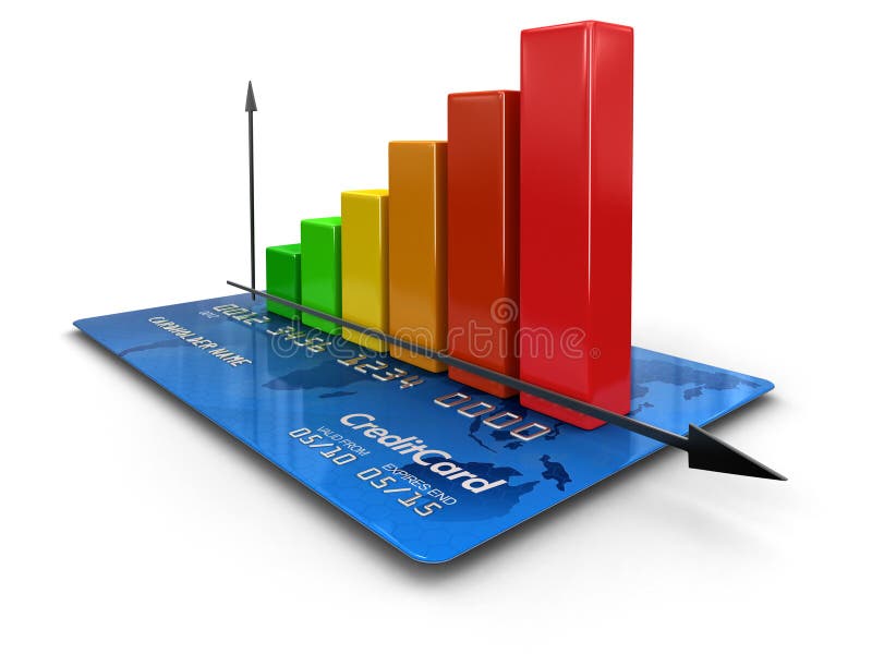Graph with Credit Card (clipping Path Included) Stock Illustration ...