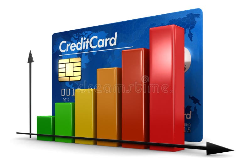 Graph with Credit Card (clipping Path Included) Stock Illustration ...