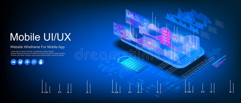 Graph with Data Analysis and Data Statistics on an Isometric Mobile ...