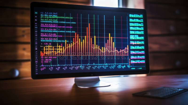 Graph data stat stock illustration. Illustration of screen - 370426383