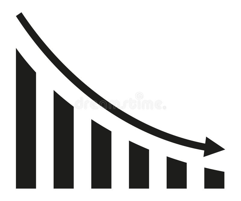 Graph with Decrease Report. Diagram with Recession and Bankruptcy ...