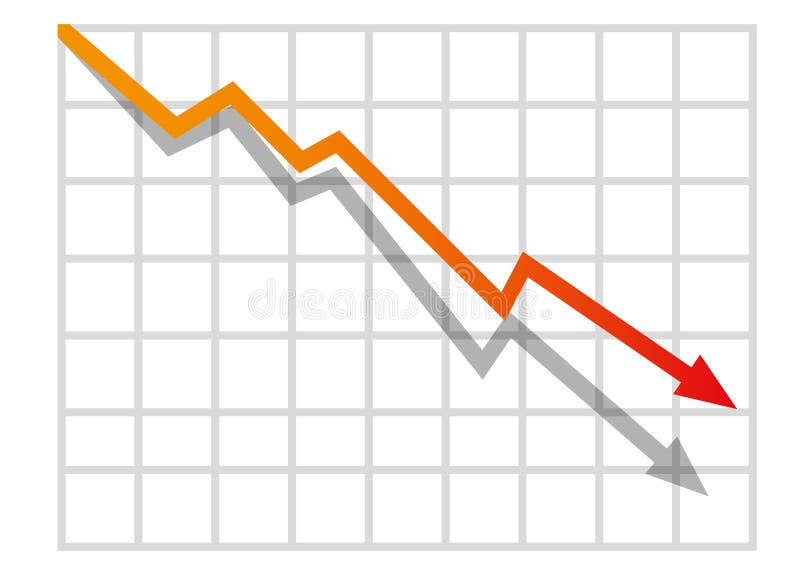 Graph with Decrease Report. Diagram with Recession and Bankruptcy ...