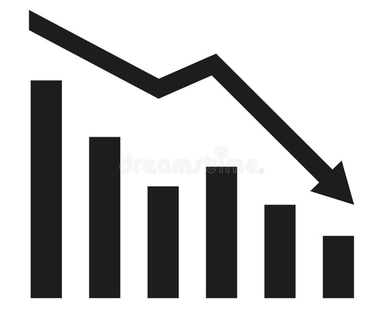 Graph with Decrease Report. Diagram with Recession and Bankruptcy Progress Stock Vector ...