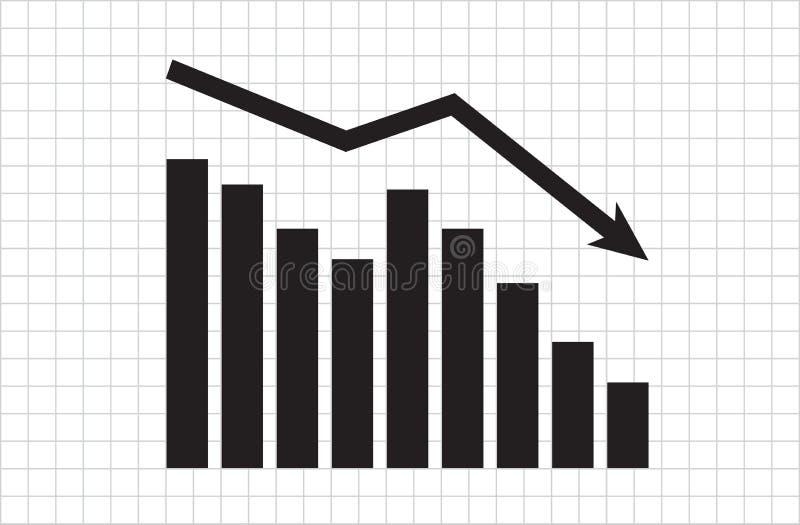 Graph with Decrease Report. Diagram with Recession and Bankruptcy Progress Stock Vector ...