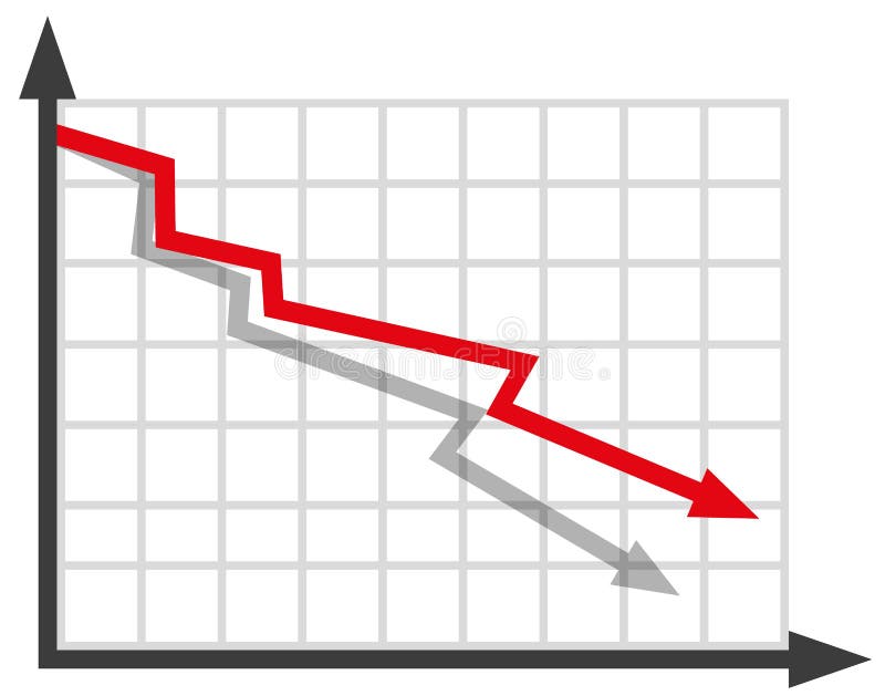 Graph with Decrease Report. Diagram with Recession and Bankruptcy ...