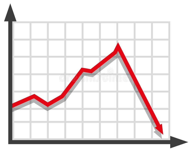 Graph with Decrease Report. Diagram with Recession and Bankruptcy ...