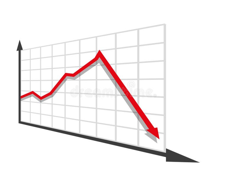 Graph with Decrease Report. Diagram with Recession and Bankruptcy ...