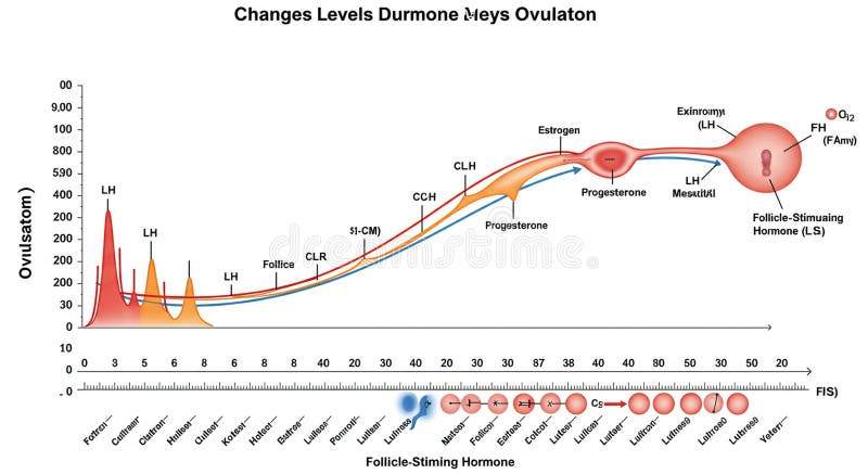 A Graph Depicting Hormone Level Changes during the Ovulation Cycle. the ...