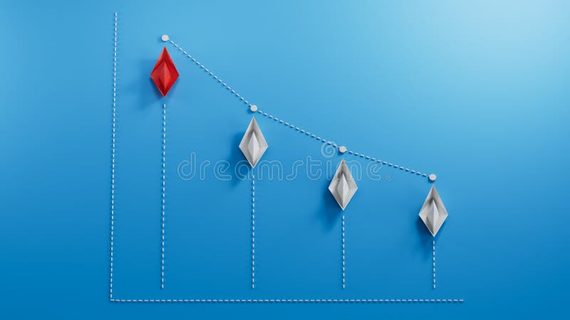 Graph and Diagram from Boats with Decrease. Finance and Business ...