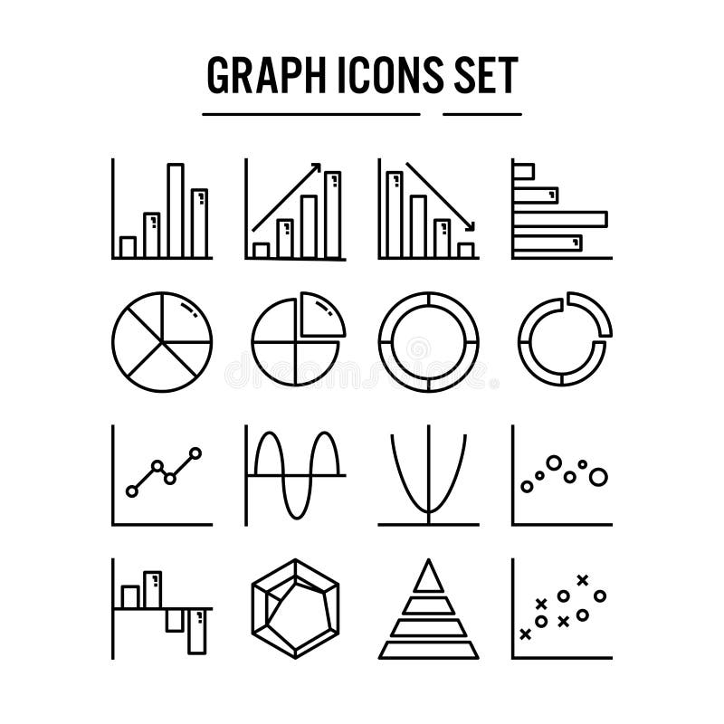 Graph and Diagram Icon in Outline Design for Web Design , Infographic ...