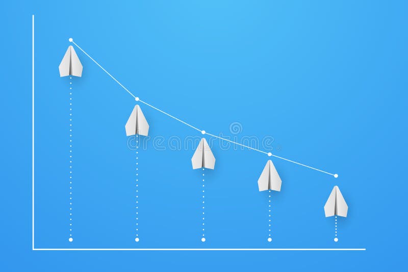 Graph and Diagram from Planes with Decrease. Finance and Business ...