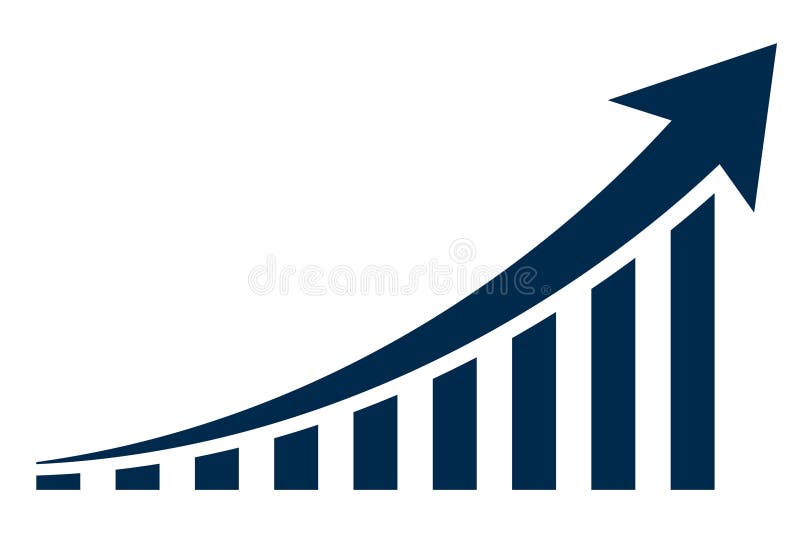 Graph Diagram Up Icon, Growing Graph Sign Stock Vector - Illustration ...