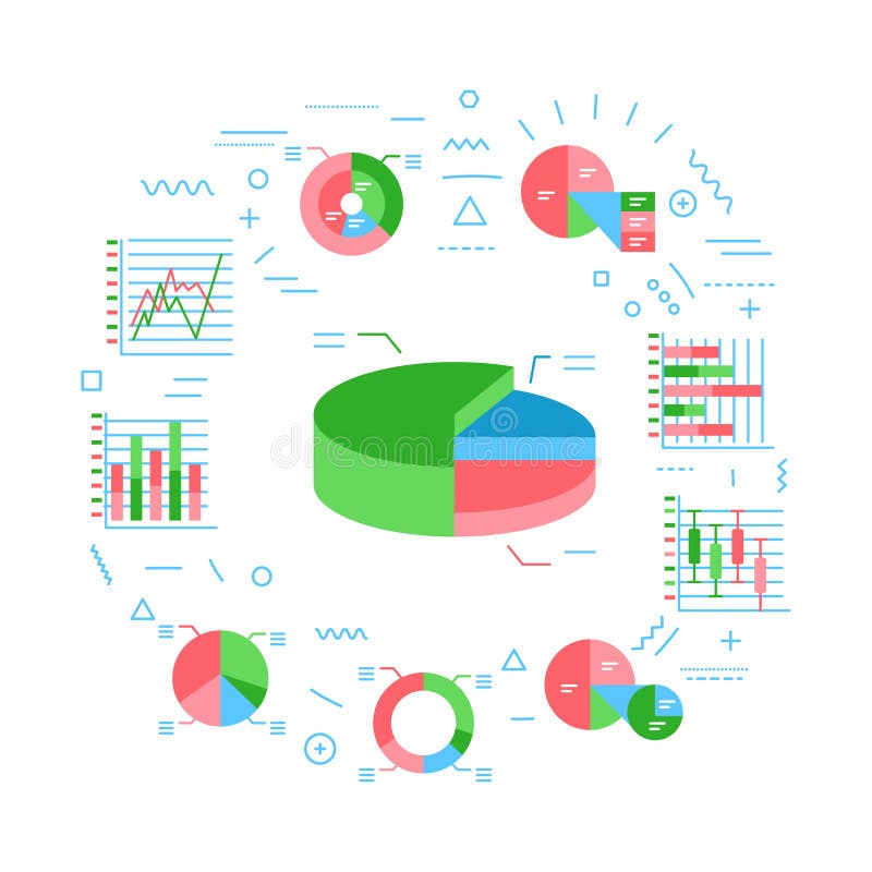Graph and Diagram Web Banner. Visual Comparison of Data. Infographics ...