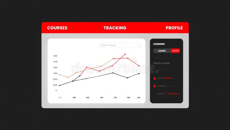 Graph is Displayed on a Screen with the Words Learning Stock ...
