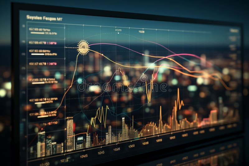 Graph Displaying Screen with Financial Label, Offering a Visual ...