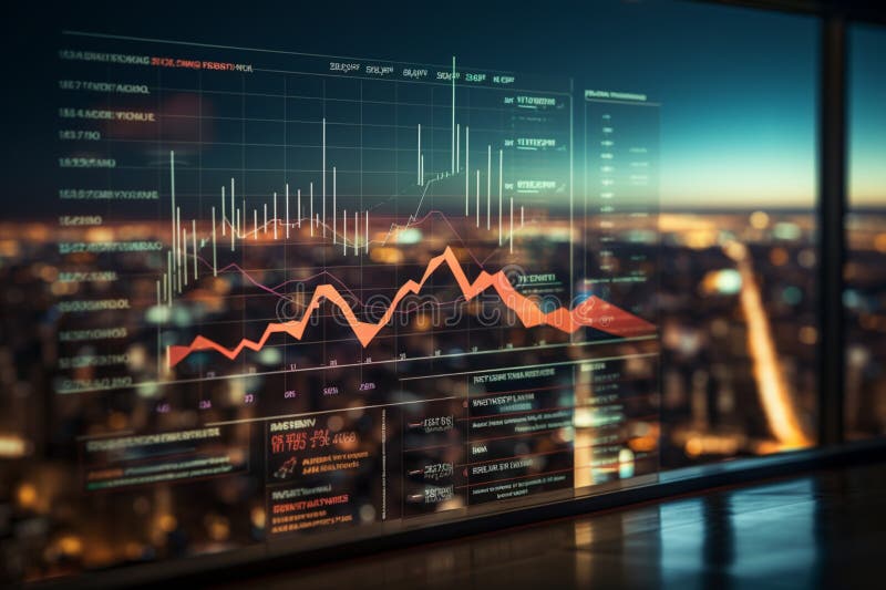 Graph Displaying Screen with Financial Label, Offering a Visual ...
