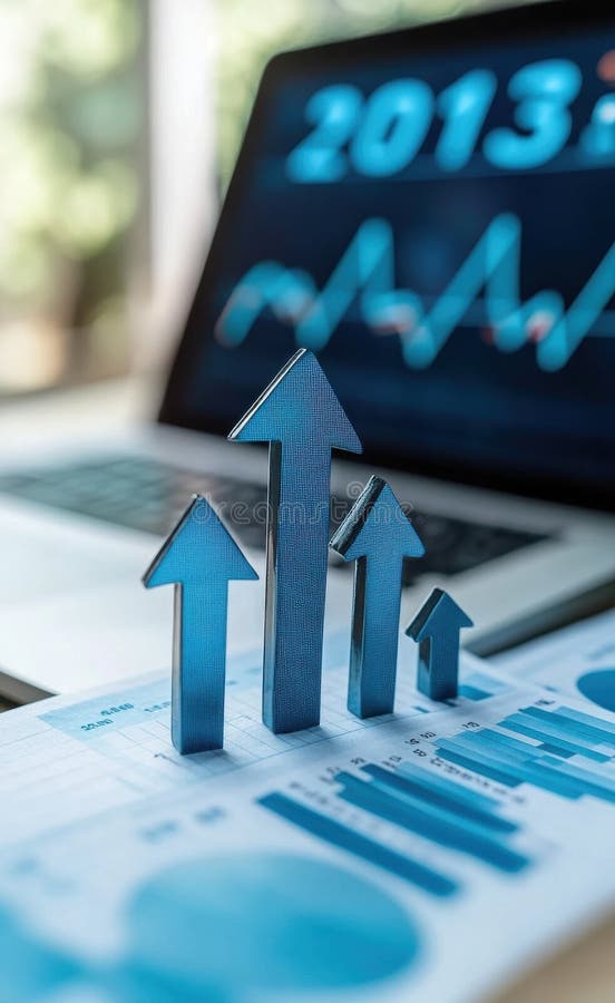 Graph Displaying Upward Financial Trend and Growth in a Digital Form ...
